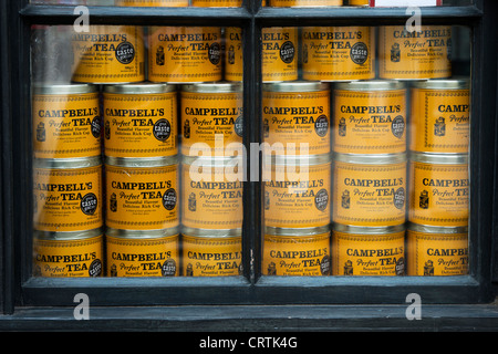 Tins of Campbell's Tea in the window of A Gold's shop, Brushfield ...