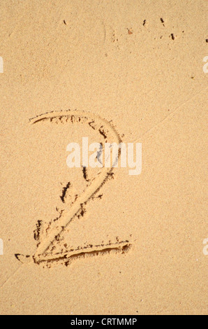 number eight written on the sand Stock Photo - Alamy