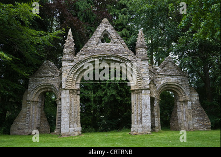 Shobdon Arches folly built with the remains of a church dating from ...