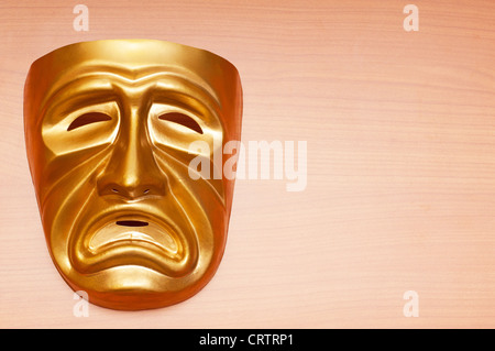 Theatre comedy and tragedy masks faces one laughing and one crying ...