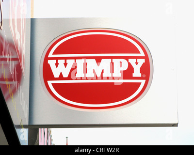 Wimpy Take away sign / logo outside a restaurant at night Stock Photo ...