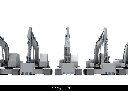 White models of the diggers Stock Photo - Alamy
