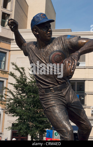 The Ron Santo statue outside Wrigley Field the home of the Chicago Cubs ...