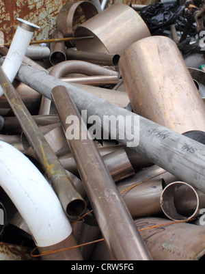 scrap metal and rusty ferrous waste in a recyclable landfill Stock ...