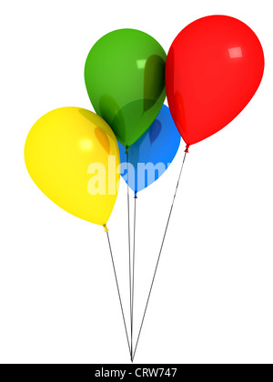 Bright ballons over white. 3d computer generated image Stock Photo - Alamy