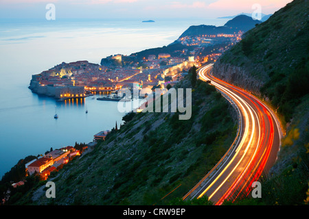 Panorama night sea, Night coastline view Stock Photo - Alamy