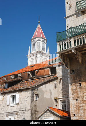Trogir ancient stone architecture view, UNESCO world heritage city ...