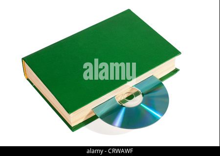 CD in the book isolated on white background Stock Photo - Alamy