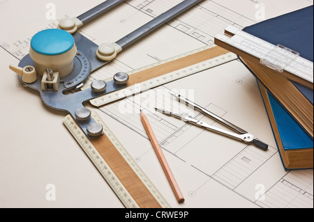 old technical drawings Stock Photo - Alamy