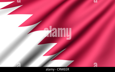 Close-up view of Qatar National flag waving. State of Qatar is a ...