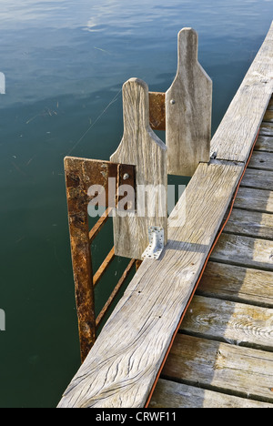 rusty old stairs harbour marina leading down empty retro vintage ...