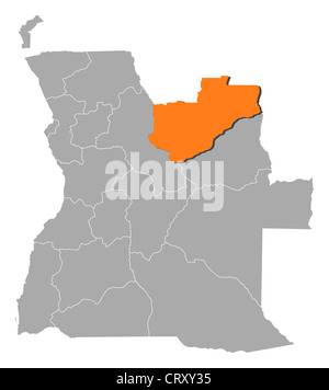 Lunda Norte Angola Map grey Stock Photo - Alamy