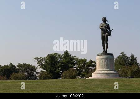 bronze statue representing Orpheus the artful poet, musician, and ...