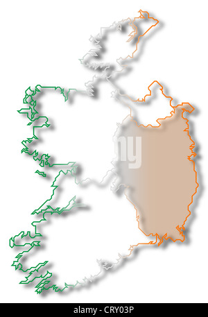 Political map of Ireland with the several provinces where Connacht is ...