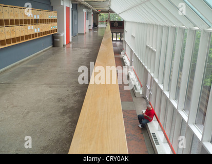 Interior hallway at the Harvard University Science Center in Cambridge ...