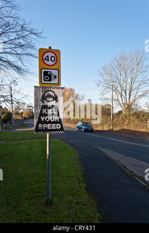 Kill your speed, not a child road sign on entry to a rural village ...
