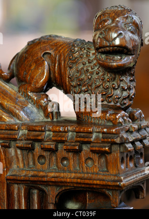 Medieval abbot's stall bench-end from Jervaulx Abbey, St Andrew's ...