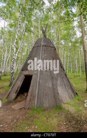 Evenki settlement, Settlement Talzy, Irkutsk region, Baikal, Siberia ...