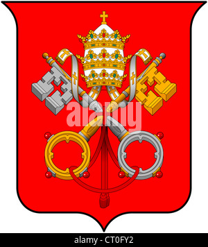 Vatican City, Holy See, coat of arms and flag, official symbols of ...