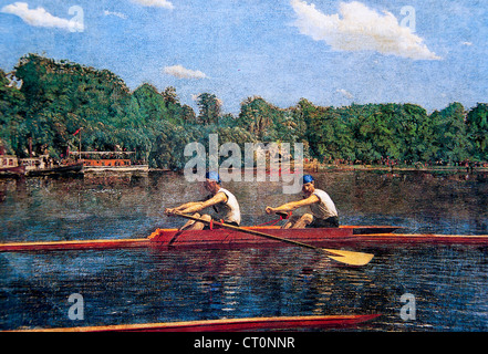 The Biglin Brothers Racing - by Thomas Eakins, 1872 Stock Photo - Alamy