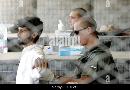 German ISAF security checkpoint at Camp Warehouse Stock Photo - Alamy