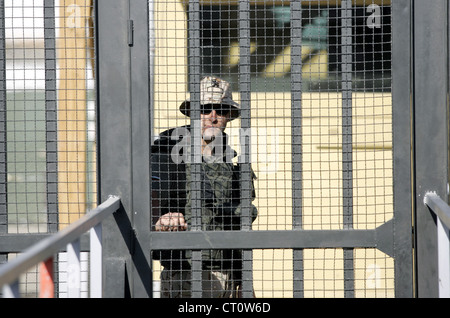 German ISAF security checkpoint at Camp Warehouse Stock Photo - Alamy