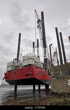 Excalibur Fugro Seacore drilling rig Holyhead harbour Anglesey Stock ...