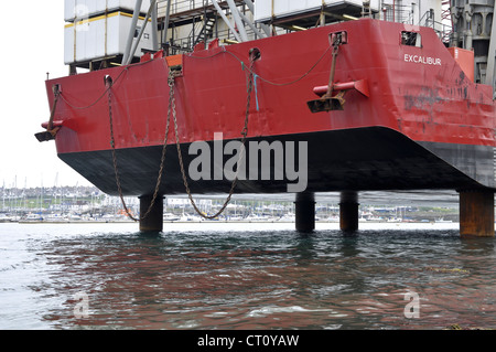 Excalibur Fugro Seacore drilling rig Holyhead harbour Anglesey Stock ...
