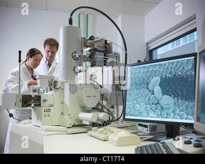 Scanning electron microscope in use at the Research Laboratory for ...