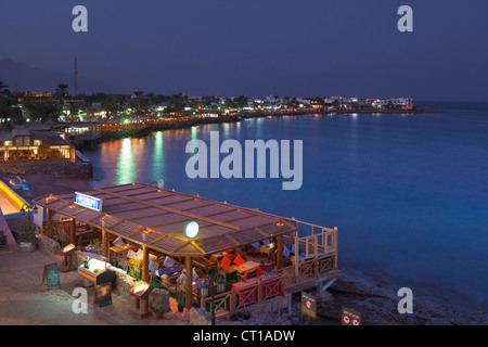 View over the seafront of Dahab at night, Egypt Stock Photo - Alamy