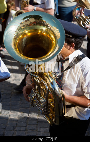 Close-up of man playing tuba in Styria, Austria Stock Photo - Alamy