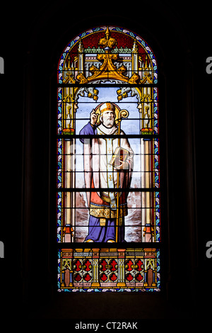 Stained glass window c 1881 detail of Saint Mary, Wenhaston church ...