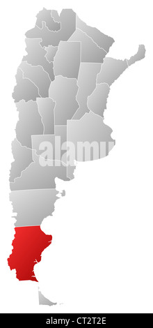 Shape of Santa Cruz, province of Argentina, with its capital isolated ...