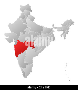 Political map of India with the several states where Maharashtra is ...