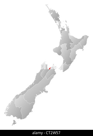 Nelson New Zealand Map grey Stock Photo - Alamy