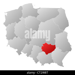 Political map of Poland with the several provinces (voivodships) where ...