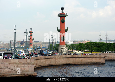 Rostral Columns on Strelka, eastern tip of Vasilievsky island, designed ...