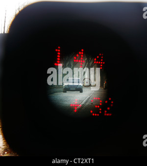 Police officers control the speed with a laser gun, speed control, two ...