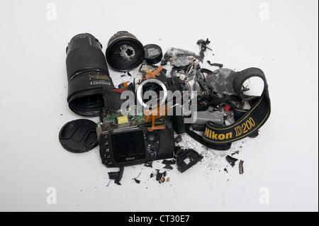 A smashed broken camera lens Stock Photo - Alamy
