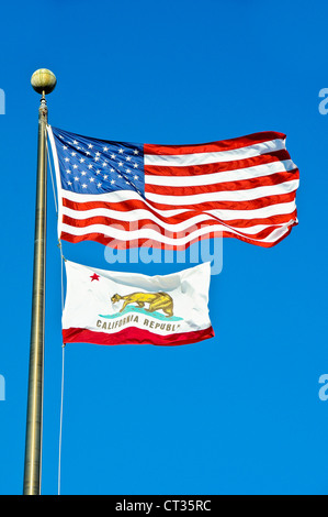 Stars and Stripes,California Republic State flags at Los Angeles ...