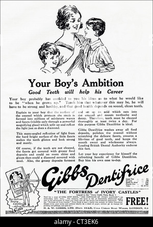 GIBBS DENTIFRICE toothpaste advert Original magazine advertisement of ...