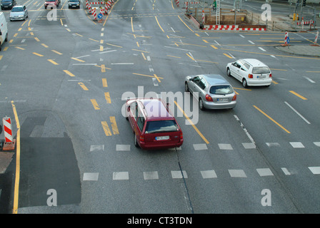 Hamburg, confusing road markings Stock Photo - Alamy