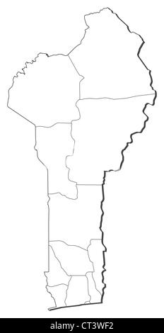 Political map of Benin with the several departments Stock Photo - Alamy