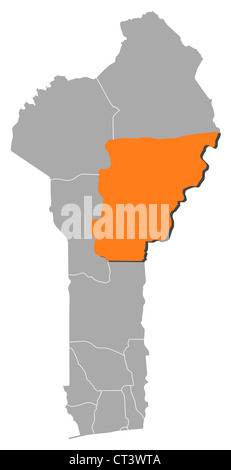 Benin on gray political globe with embedded flag. 3D illustration Stock ...