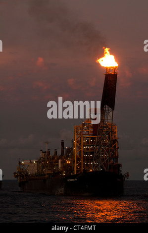 FPSO P35 working for Petrobras brazilian oil company in Campos basin ...