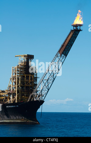 FPSO P35 working for Petrobras brazilian oil company in Campos basin ...