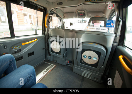 Inside London Black Taxi Cab Stock Photo - Alamy