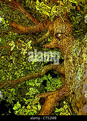 Illustration (semi vector) of an anthropomorphic tree. This is part of ...