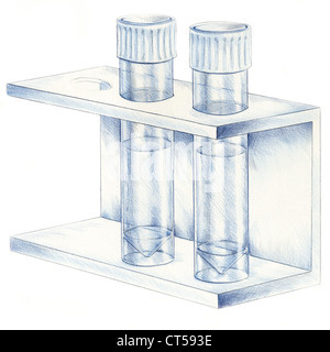 drawing test tube rack laboratory chemistry equipment Stock Vector Art ...