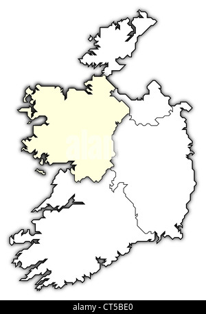 Political map of Ireland with the several provinces Stock Photo - Alamy